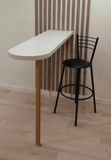 Барная стойка БС-1 белый матовый /опора матовое золото