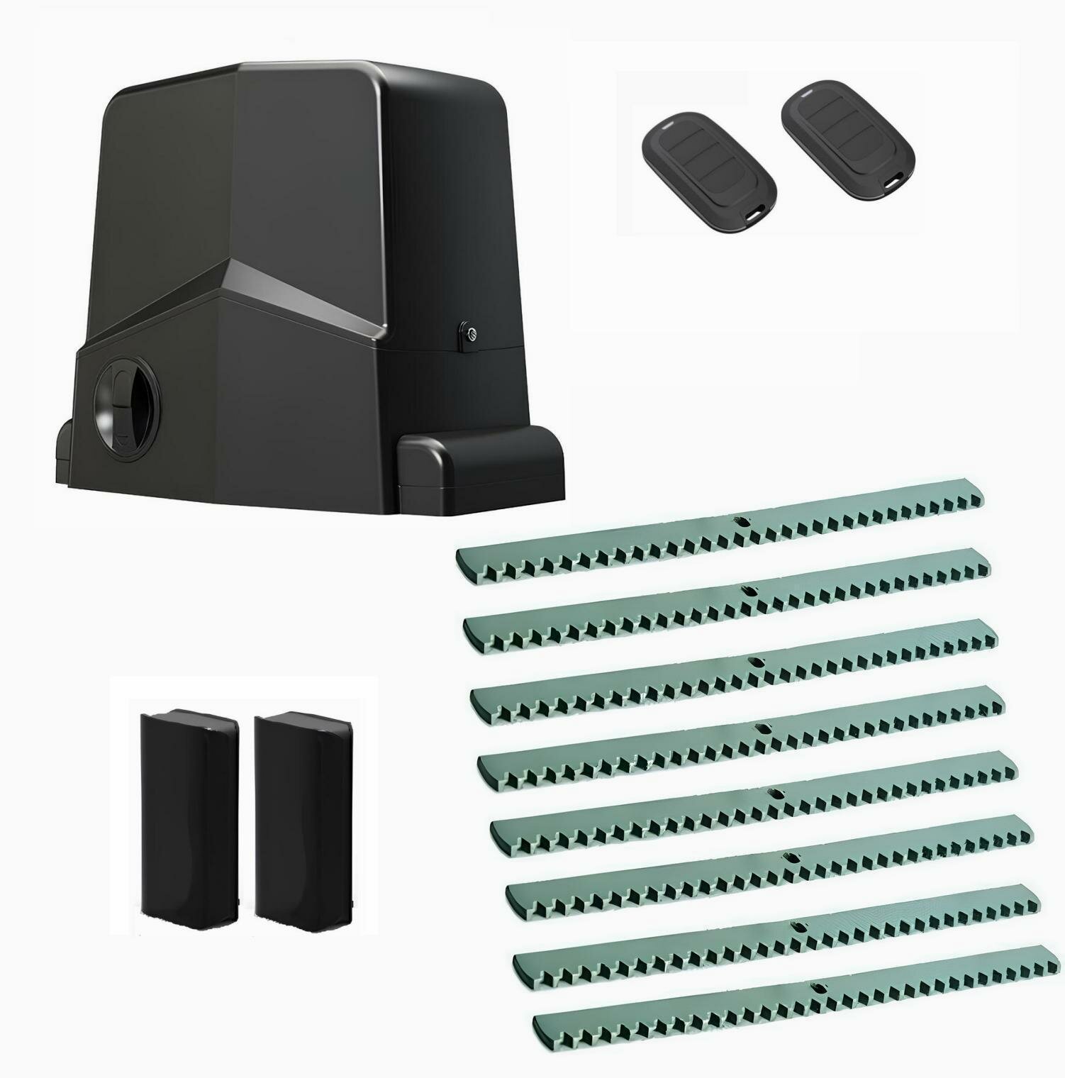 Автоматика для откатных ворот ARW-1000MKIT FA8, комплект: привод, фотоэлементы, 2 пульта, 8 реек