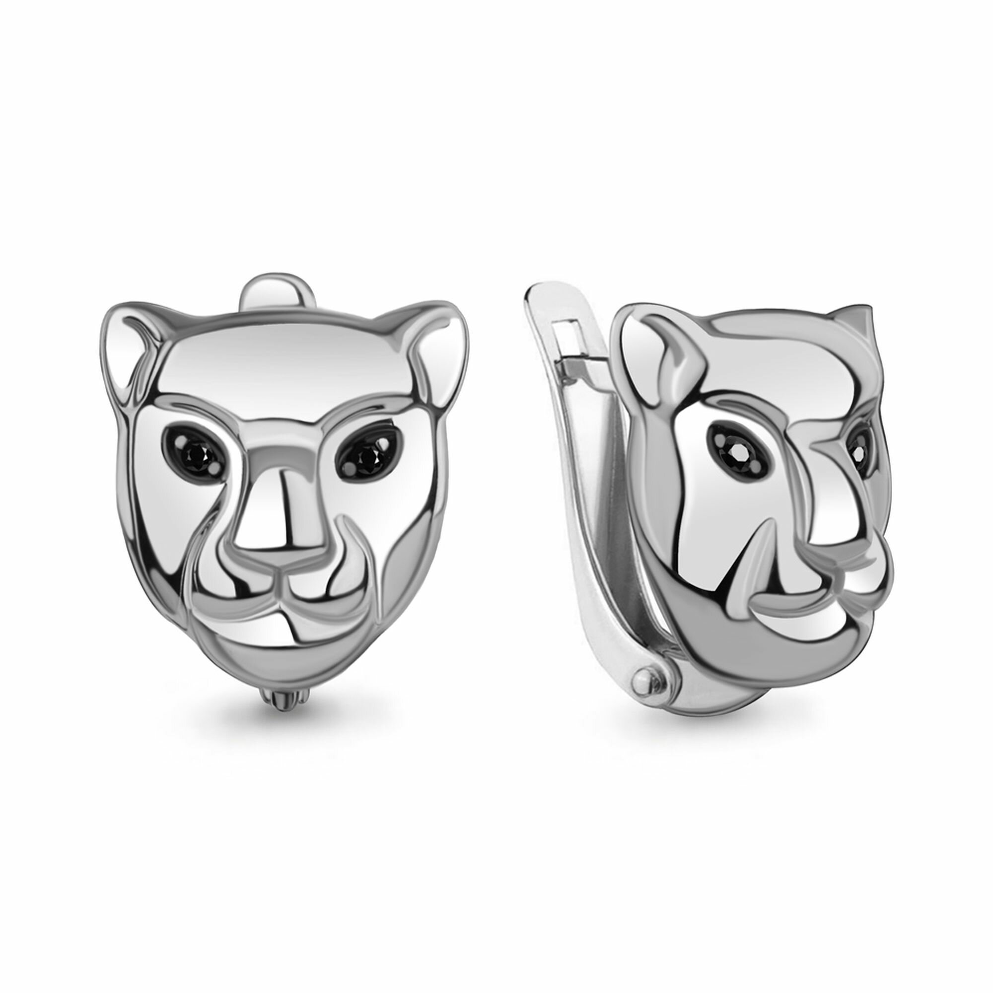 Серьги, серебро, 925 проба, родирование, кристалл