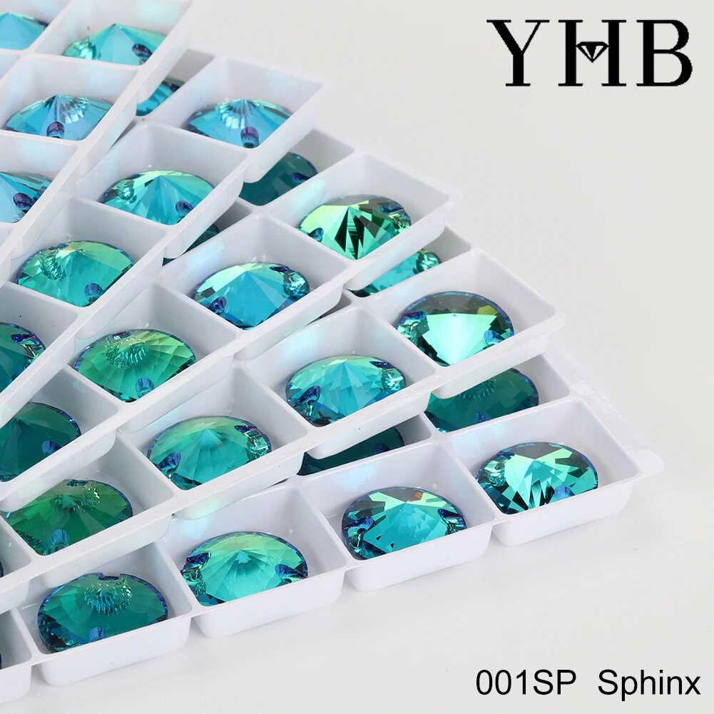 Стразы YHB Rivoli стекло 47 цветов 280Pcs 12mm, 001SP Sphinx