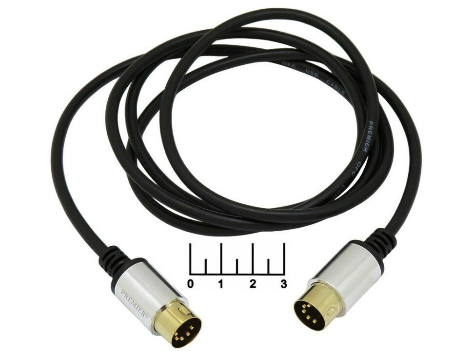 Шнур DIN 5pin-DIN 5pin gold металл 1.5м Premier 5-351