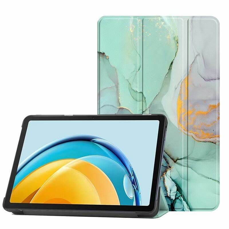 Чехол на Redmi Pad Se / Редми Пад Ce 2024 года, 8.7 дюйма, умный с магнитом, темно-зеленый мрамор