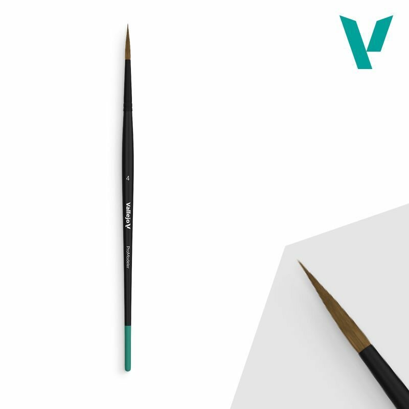 Кисточка Vallejo Pro Modeler Natural Hair Round Brush No. 4