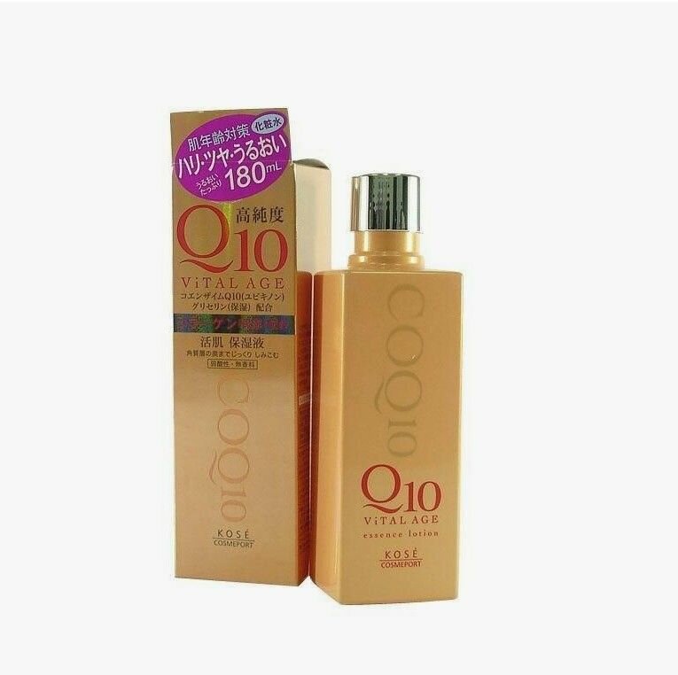 KOSE COSMEPORT Увлажняющее молочко для лица с коэнзимом Q10 и морским коллагеном Q10 Viital Age, 180 мл