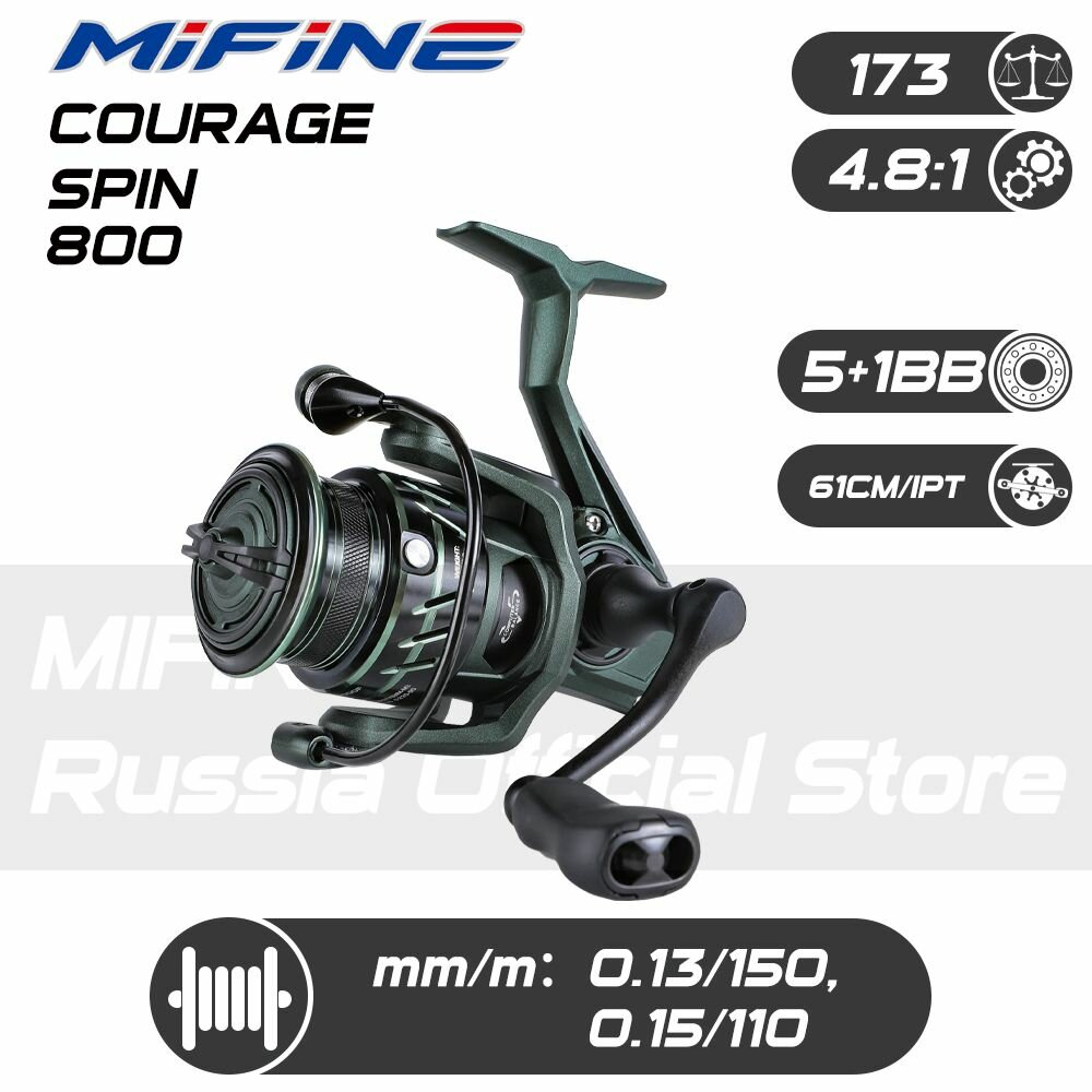 Катушка рыболовная MIFINE COURAGE SPIN 800F 5+1B
