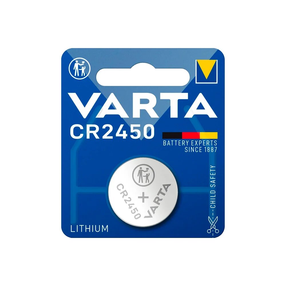 Батарейка Varta CR2450 BL1 литиевая таблетка, предназначенная для небольших электронных устройств, с постоянным