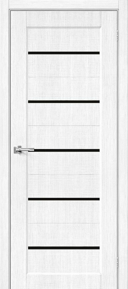 Межкомнатная Дверь с Экошпоном Bravo Мода-22 Black Line Snow Melinga 600x2000, 700x2000, 800x2000, 900x2000мм (полотно) / Браво.