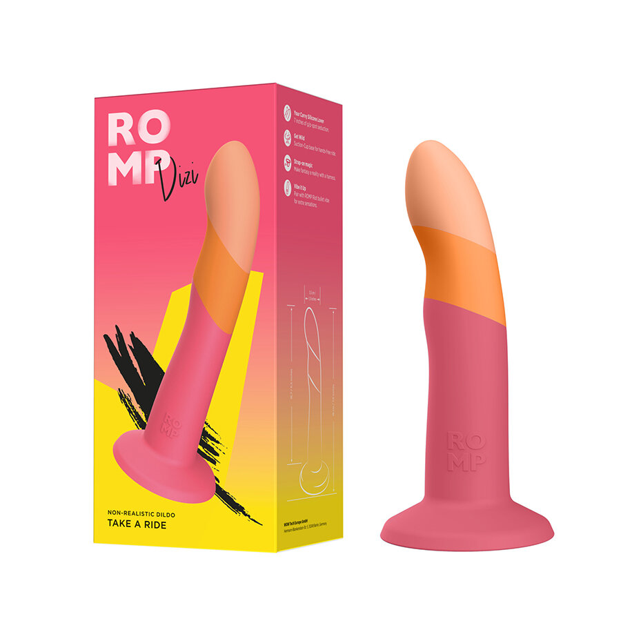 Фаллоимитатор Romp Dizi с присоской из силикона, 18 см, диаметр 3,5 см