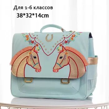 Модный портфель Jeune premier, легкий и простой, водонепроницаемый и легко чистится, мягкий ремешок заботится о детских плечах, MIDI 38*30*14.5CM, подходит для учеников начальной школы 6-12 лет