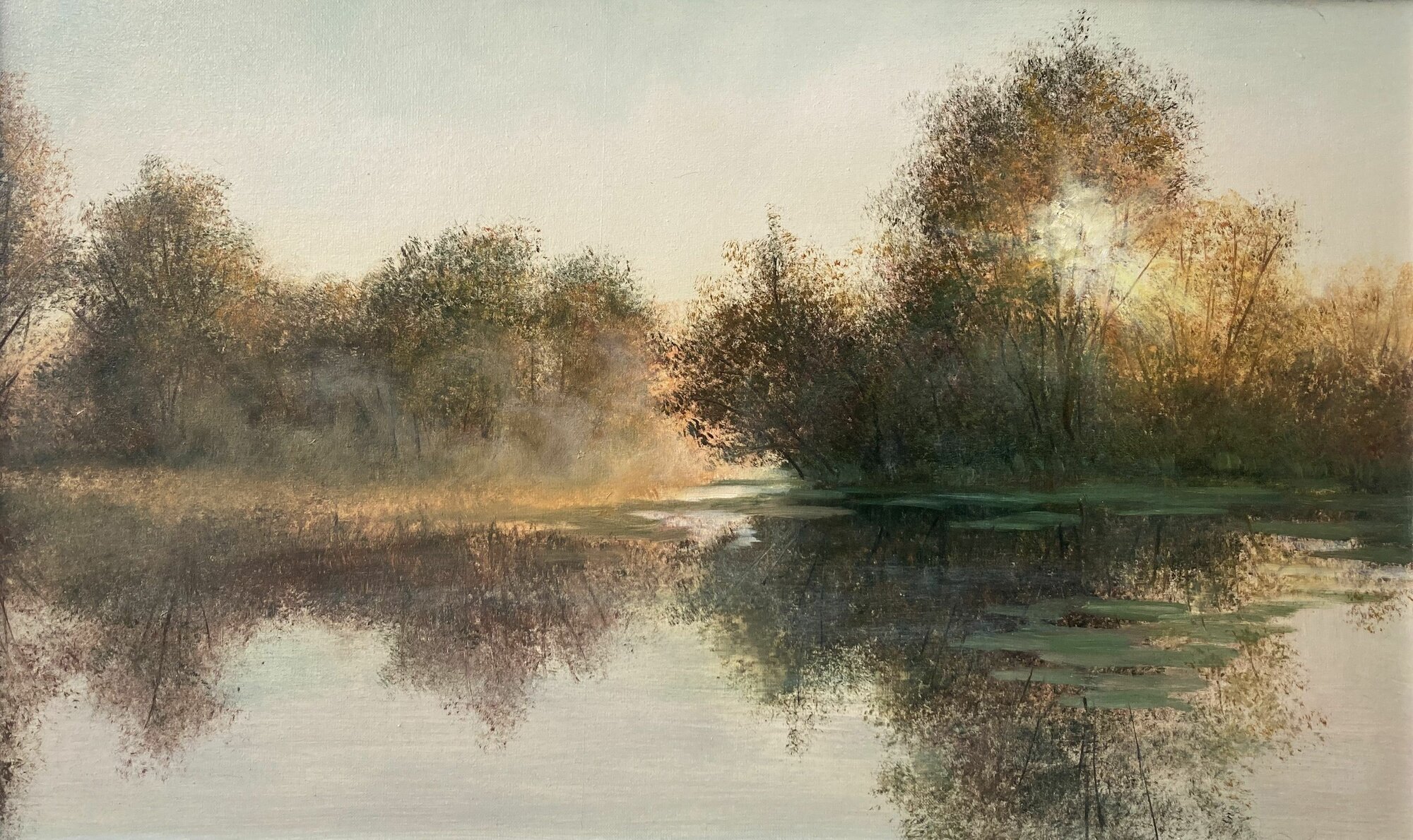 ART-Salon at Oktyabrskaya "Рассвет на реке", 52х83 см, холст, масло, авторская работа