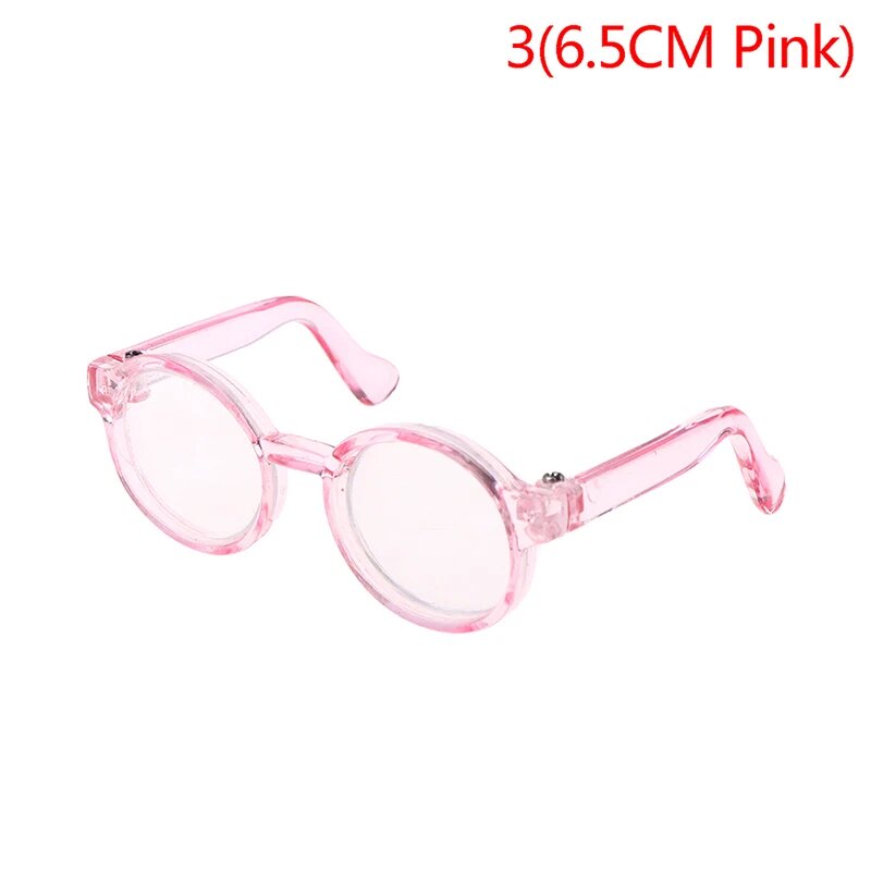 Кукольные очки пластиковые круглые 6,5/9 см Розовый, 36.5CM Pink