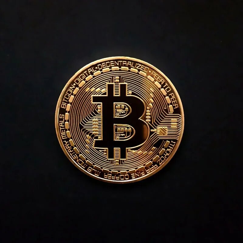 Биткоин-монета Casascius, позолоченная, Gold no shell