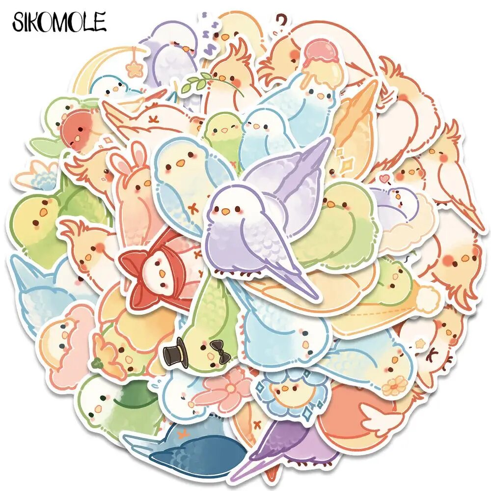 Nаклейки SIKOMOLE с попугаями 10/40 шт. 10pcs Random-SJS091