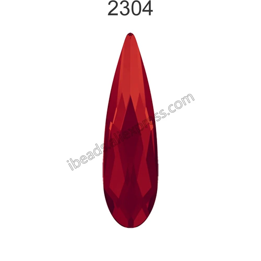 Кристалл Swarovski 2304, Light Siam 227 F, 10x2.8mm, красный