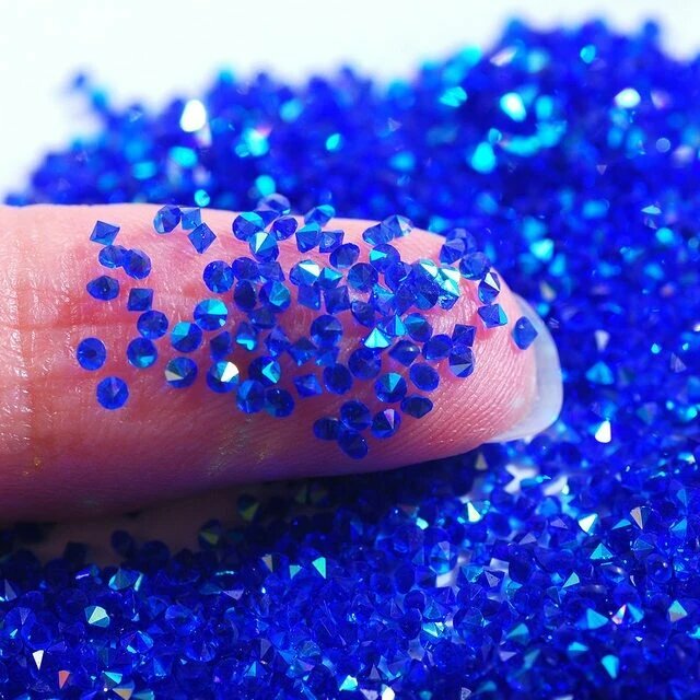 Хизенли Стразы стеклянные голубые 1.1 мм Синий, sapphire ab
