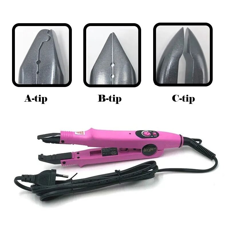 Профессиональный терморазъем JR-611 для наращивания волос, черный/розовый A tip Pink EU