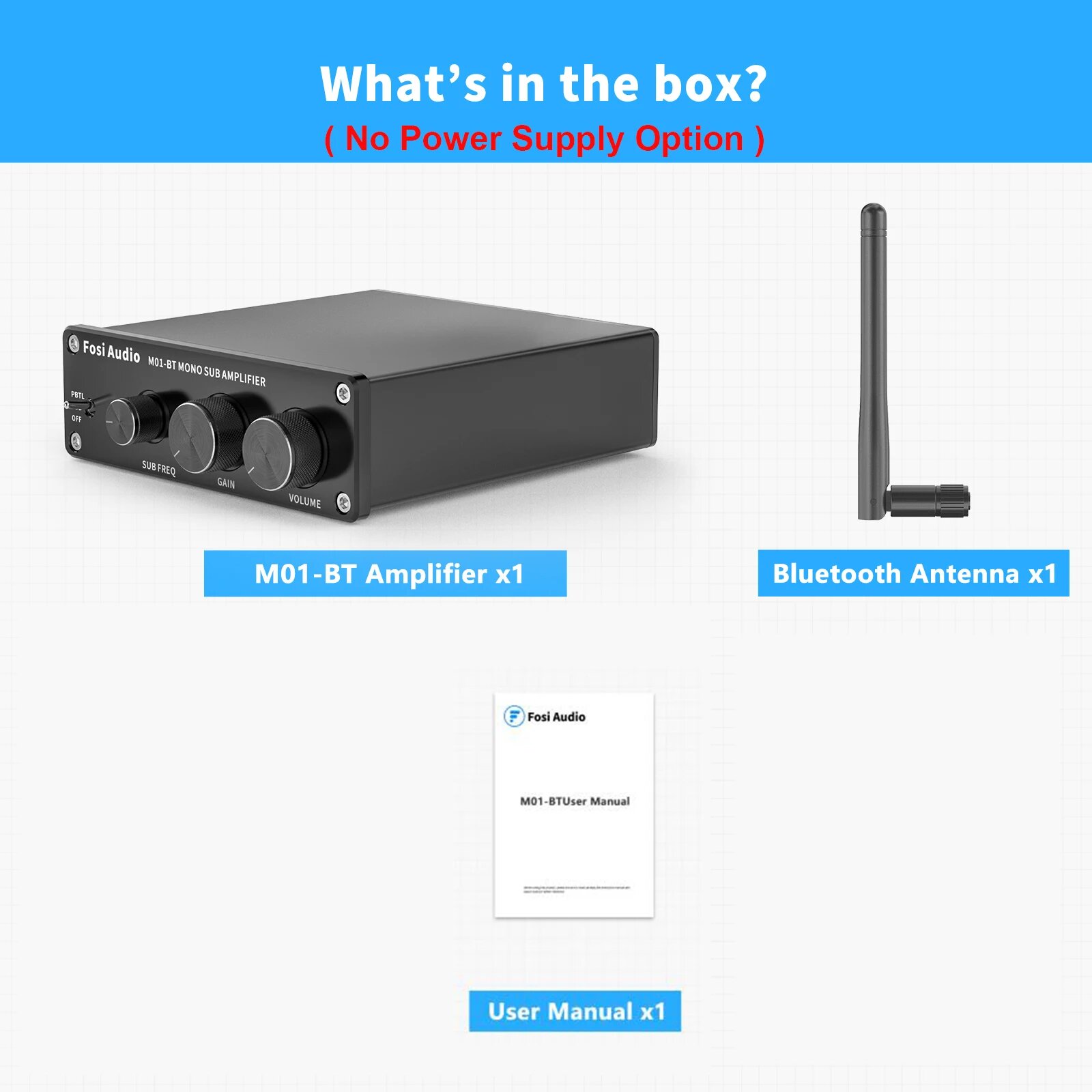 Fosi Audio 300W M01-BT моноусилитель для домашних динамиков no power supply