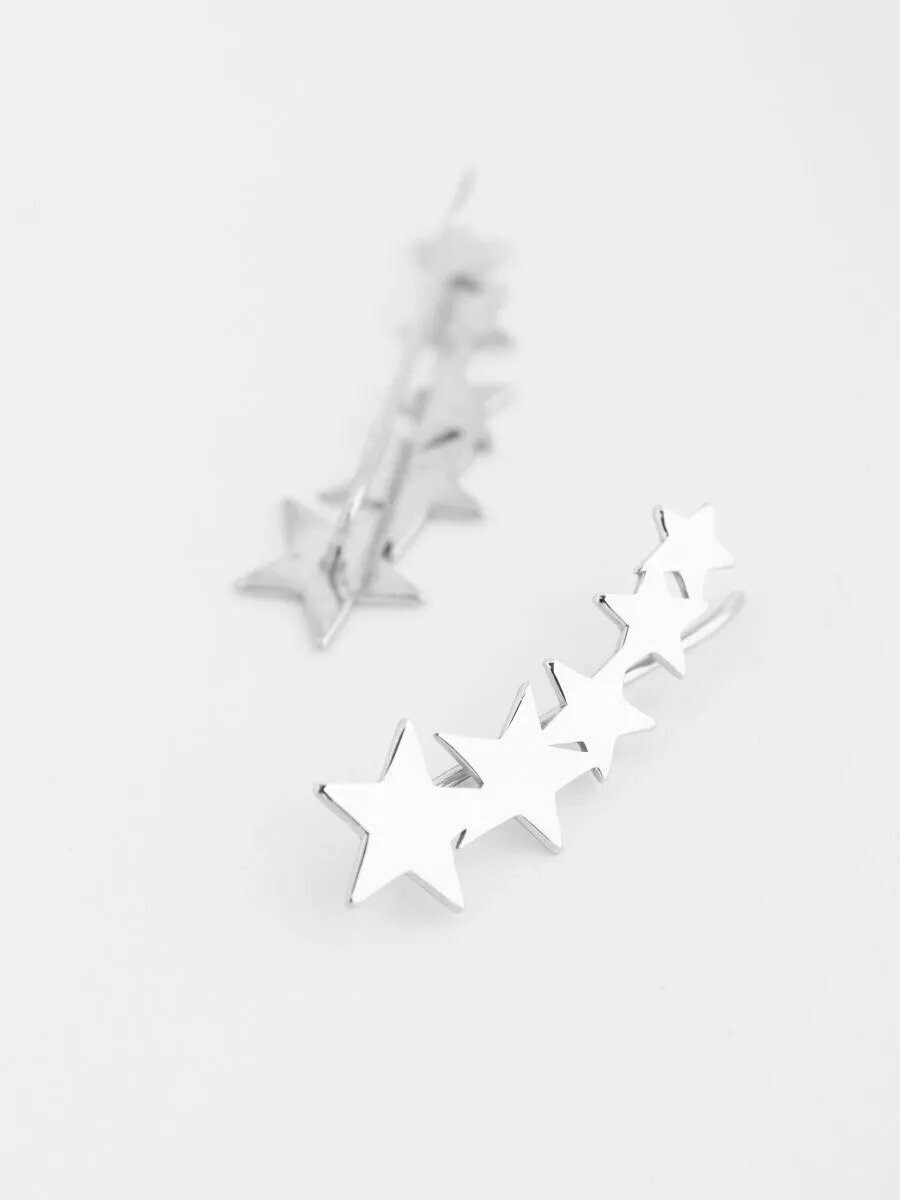 Серьги клаймберы, серебро, 925 проба, родирование