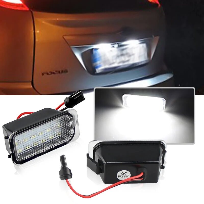 2 шт. светодиодные лампы освещения номерного знака для Ford Escape Ranger Kuga 1 2 C-MAX Focus 2 3 Ecosport Edge Fiesta 6 7 Mondeo 4 5