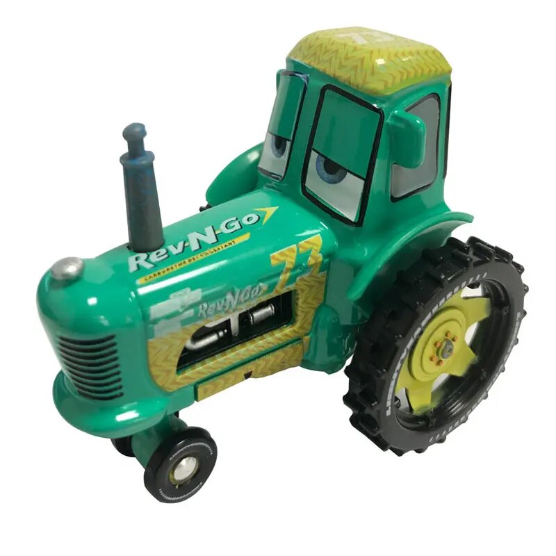 Disney Pixar Cars Frank Green Harvester Cows Трактор металлический Зеленый, 7