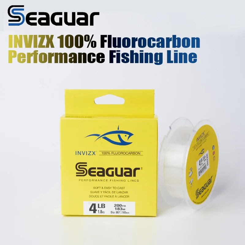 SEAGUAR INVIZX леска для рыбалки из углеродного волокна 4-25 фунтов 8LB-183M
