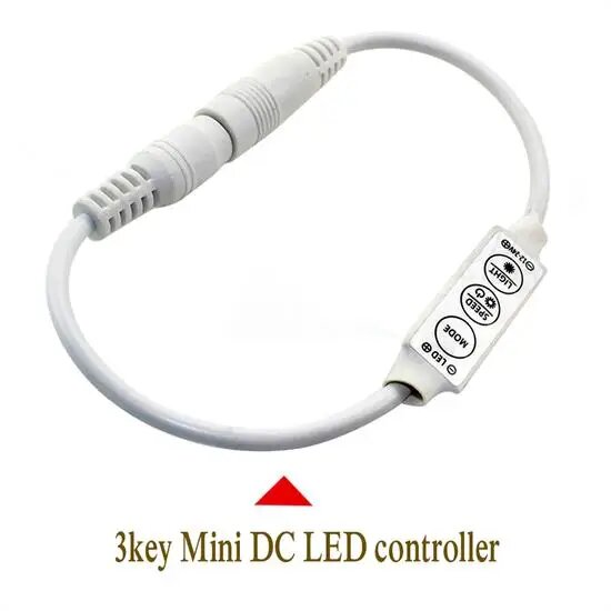 TiaoChongYi RGB-контроллер для светодиодной ленты Белый, Mini 3key DC wire