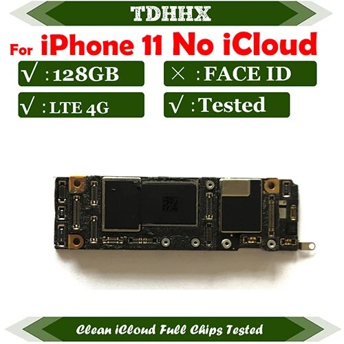 Материнская плата для iPhone 11 Clean iCloud 64 Гб материнская плата с системой 256 ГБ логическая плата 128 ГБ полнофункциональная поддержка обновления 128gb NO Face ID