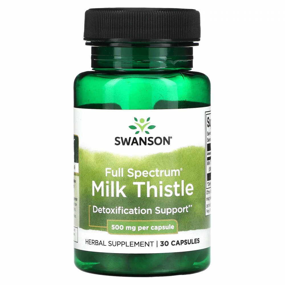 Swanson, Full Spectrum®, расторопша, 30 веганских капсул (0,5 г в 1 капсуле)