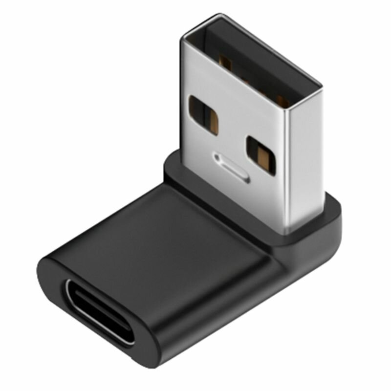 Адаптер USB 3.0 Male на Type C Female 90 градусов 10Gbps для ноутбука, Стереосистема с изогнутой спинкой
