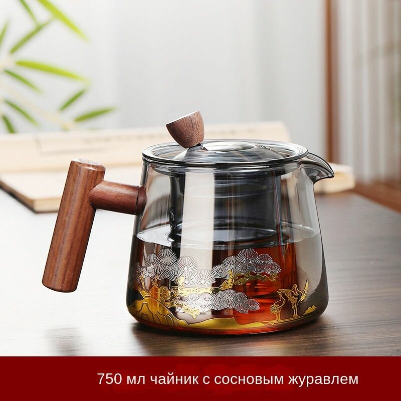 Чайник заварочный 1 светло-коричневый черно-серый Чайник заварочный