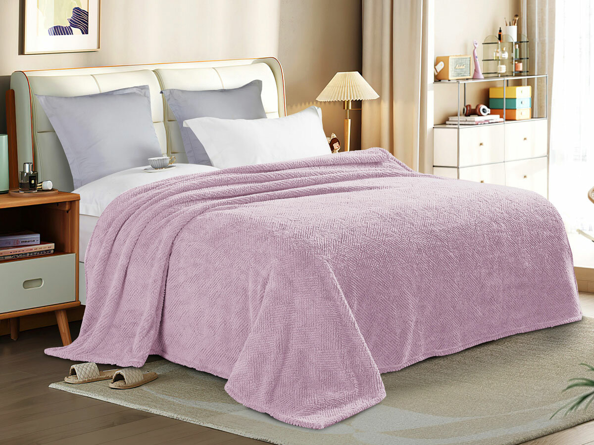 Плед жаккарловый из велсофта 013-GAM сиреневый Elin (сиреневый), 200x220