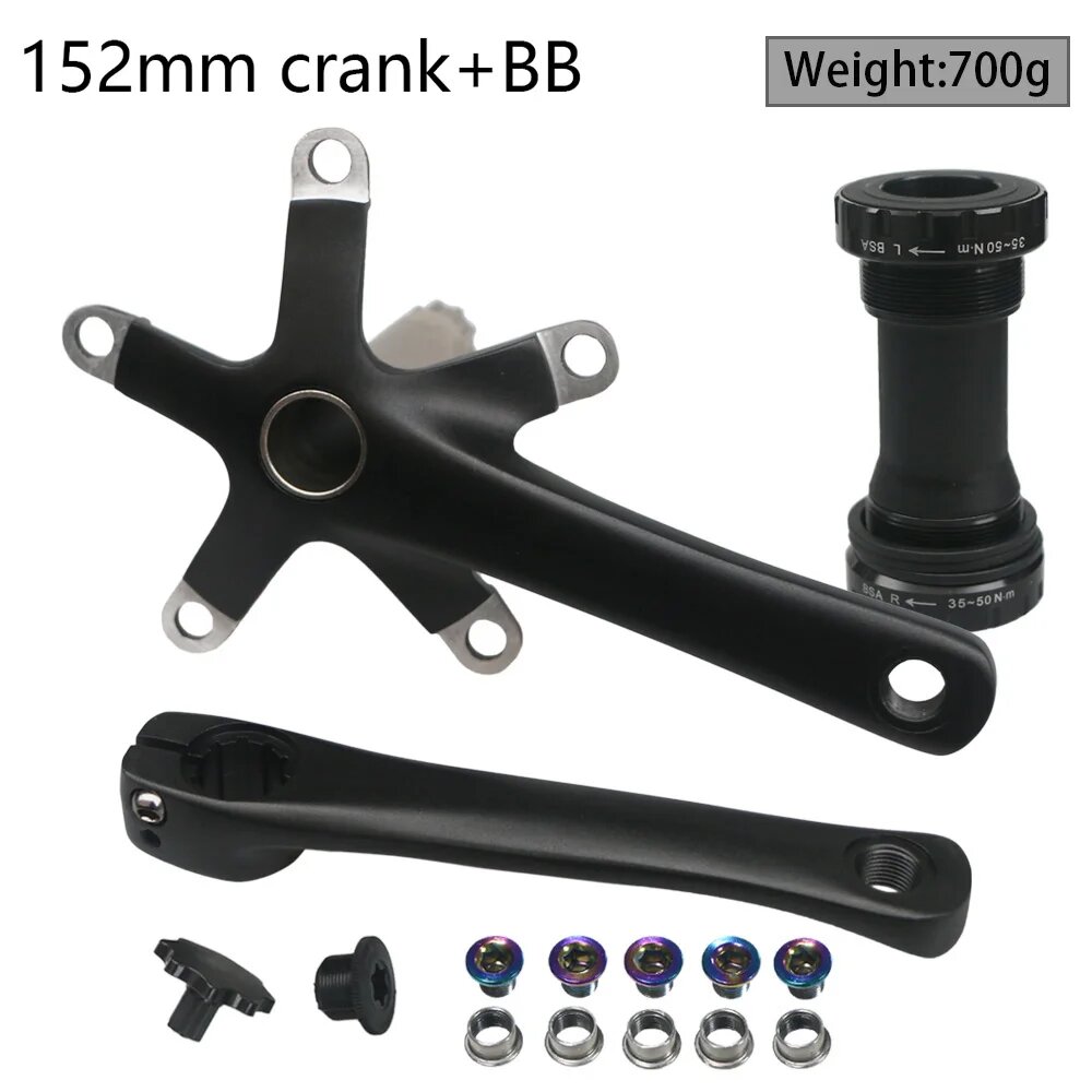 GANOPPER Шатуны для шоссейного велосипеда алюминиевые 152/165/170 мм 152 Crank with BB