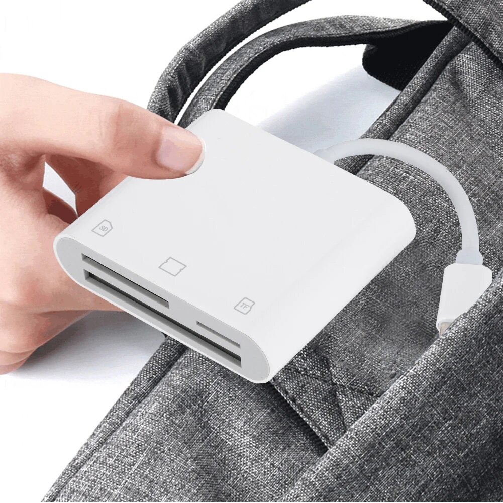 Адаптер 3-в-1 типа C к CF/SD/TF Устройство чтения карт памяти CF SD TF Компактная камера Устройство чтения карт памяти для iPad iPhone 15 MacBook Samsung