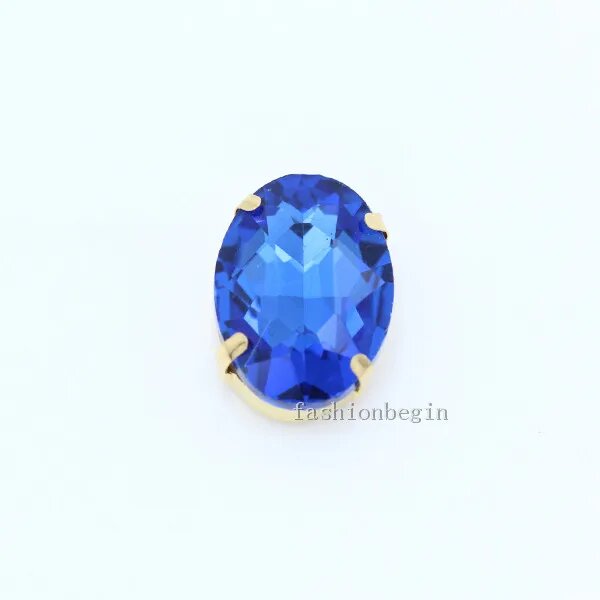 Всеразмерные овальные 24-цветные стеклянные камни с плоской задней частью, пришитые хрустальные стразы, драгоценности, 4 отверстия, бусины, золотая пряжка с когтями для свадебного платья