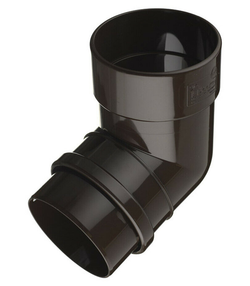 Колено трубы пластиковое d100 мм 72° шоколад RAL 8019