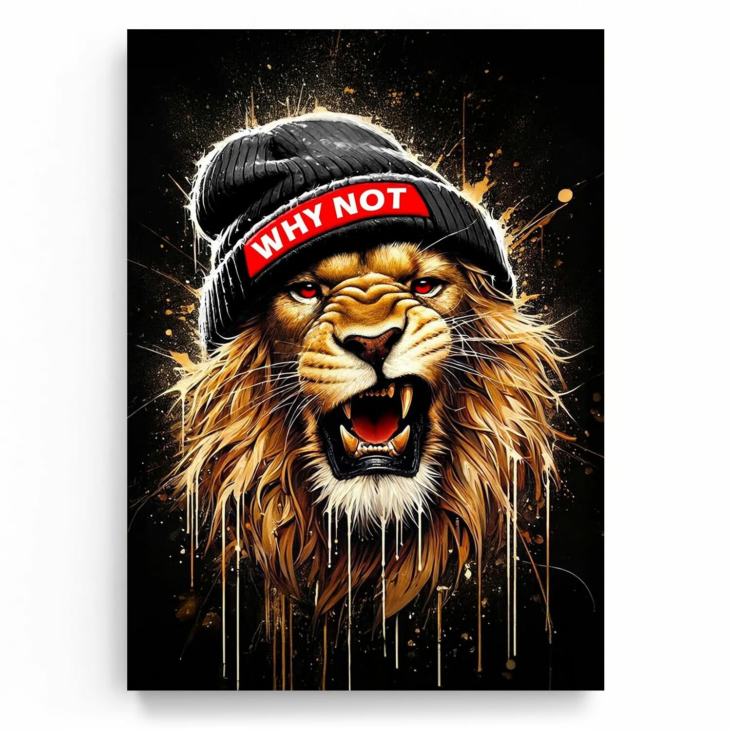 Картина со львом / постер Лев, 40х60 см.