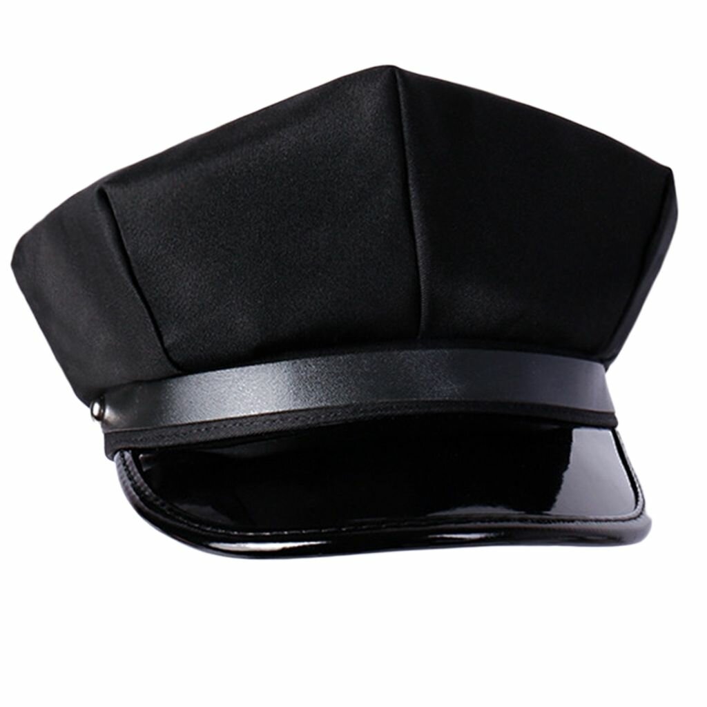 (1 шт.) Восьмиугольная фуражка матроса-капитана с плоским верхом и этикеткой - простой стиль