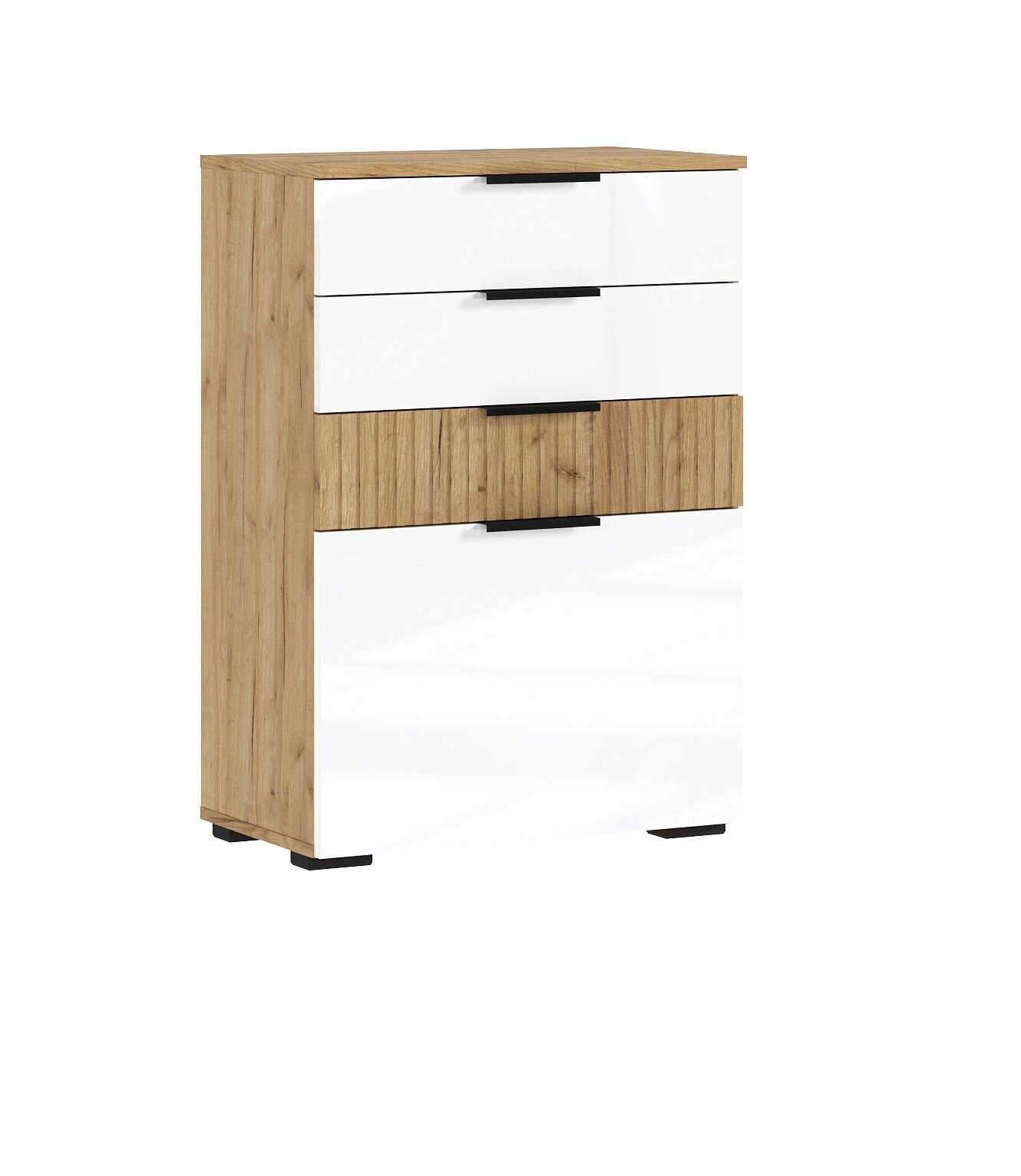 Комод Роджинамиф 600мм Крафт, Белый глянец, Дуб Крафт