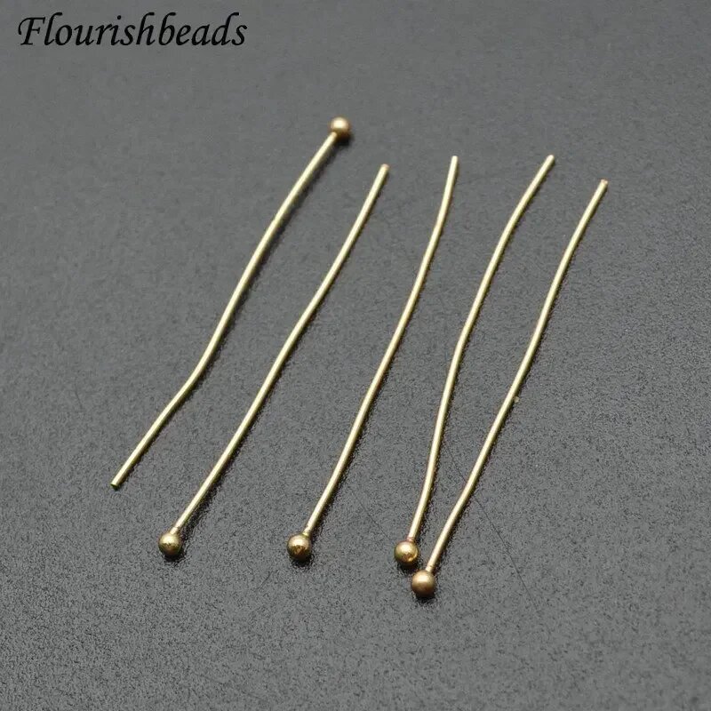 Латунные булавки с шариками, 0.5x35mm, Gold
