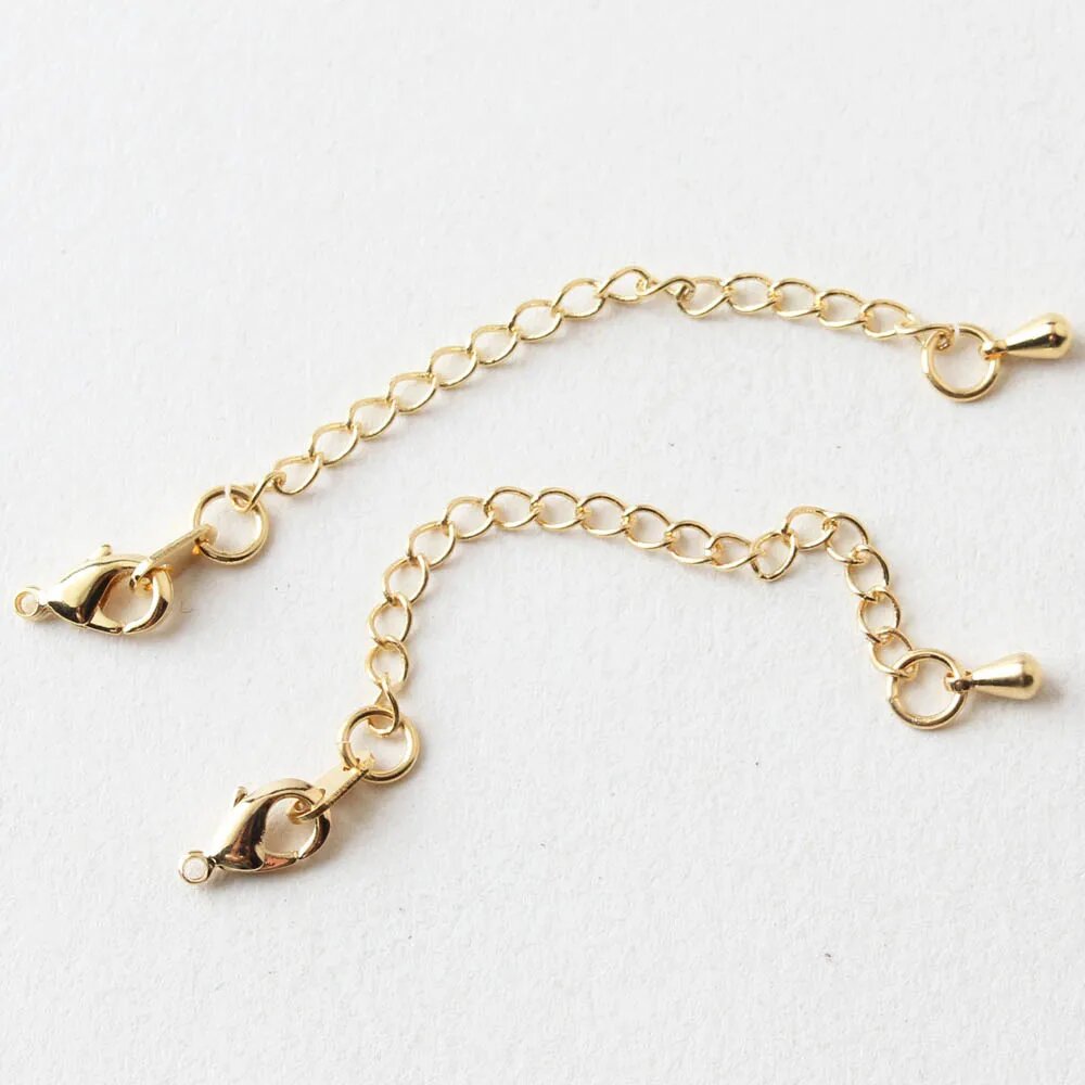 Цепочки с застежкой-лобстером, позолоченные 18 карат, 4 шт. Golden.