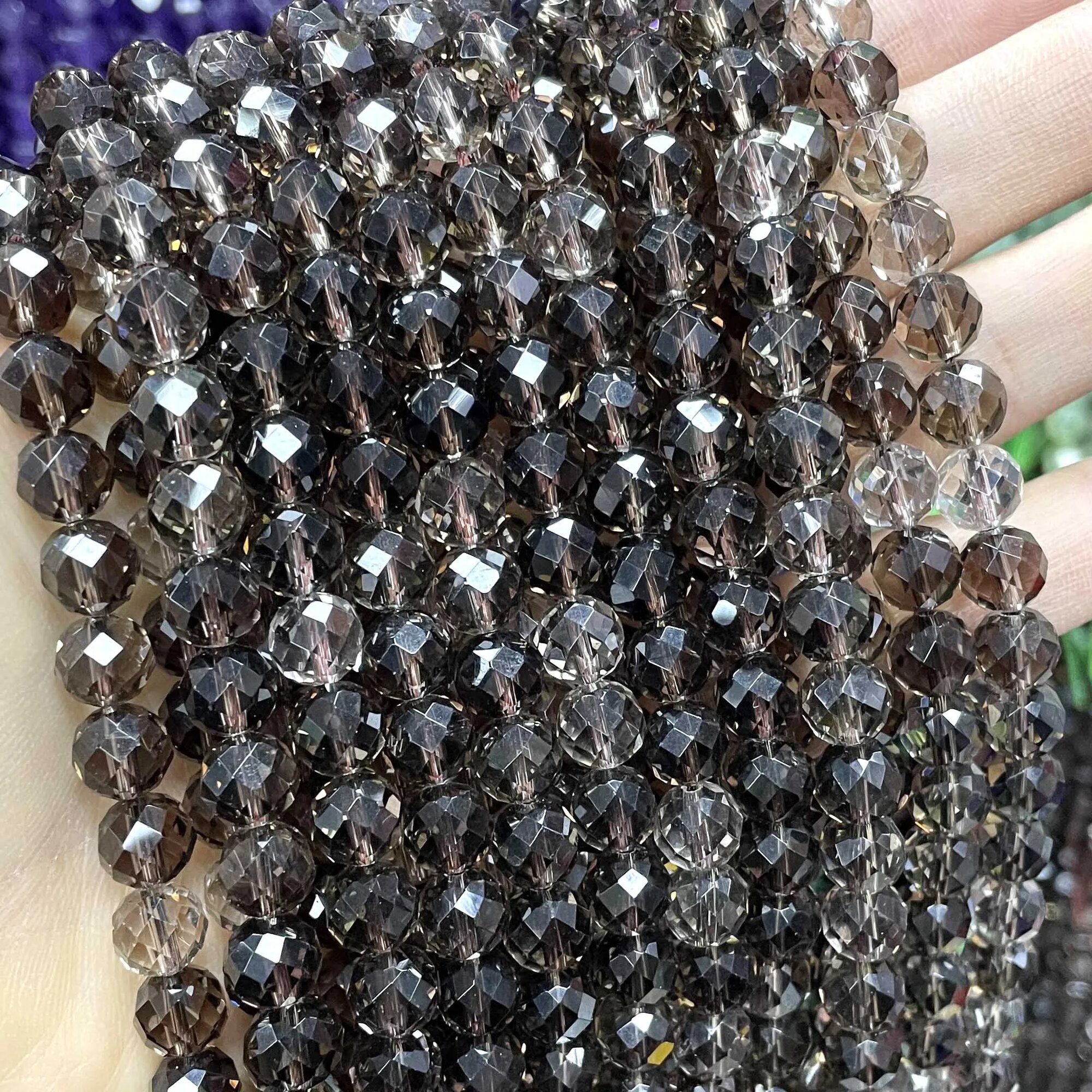 Бусины дымчатый кварц 6/8/10 мм SYSRXLR 6mm 29-31pcs