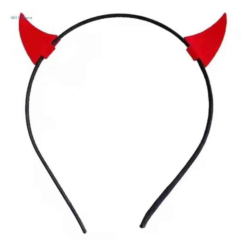 Дьявольская повязка на голову с рогом Красный, 7