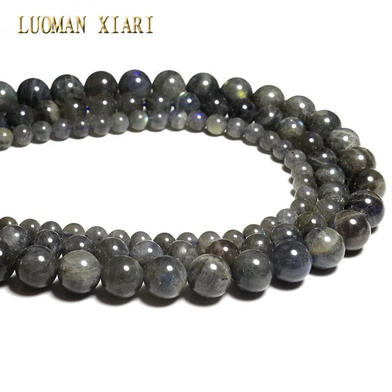 Черные бусины из лабрадорита LUOMAN XIARI 6/8/10 мм