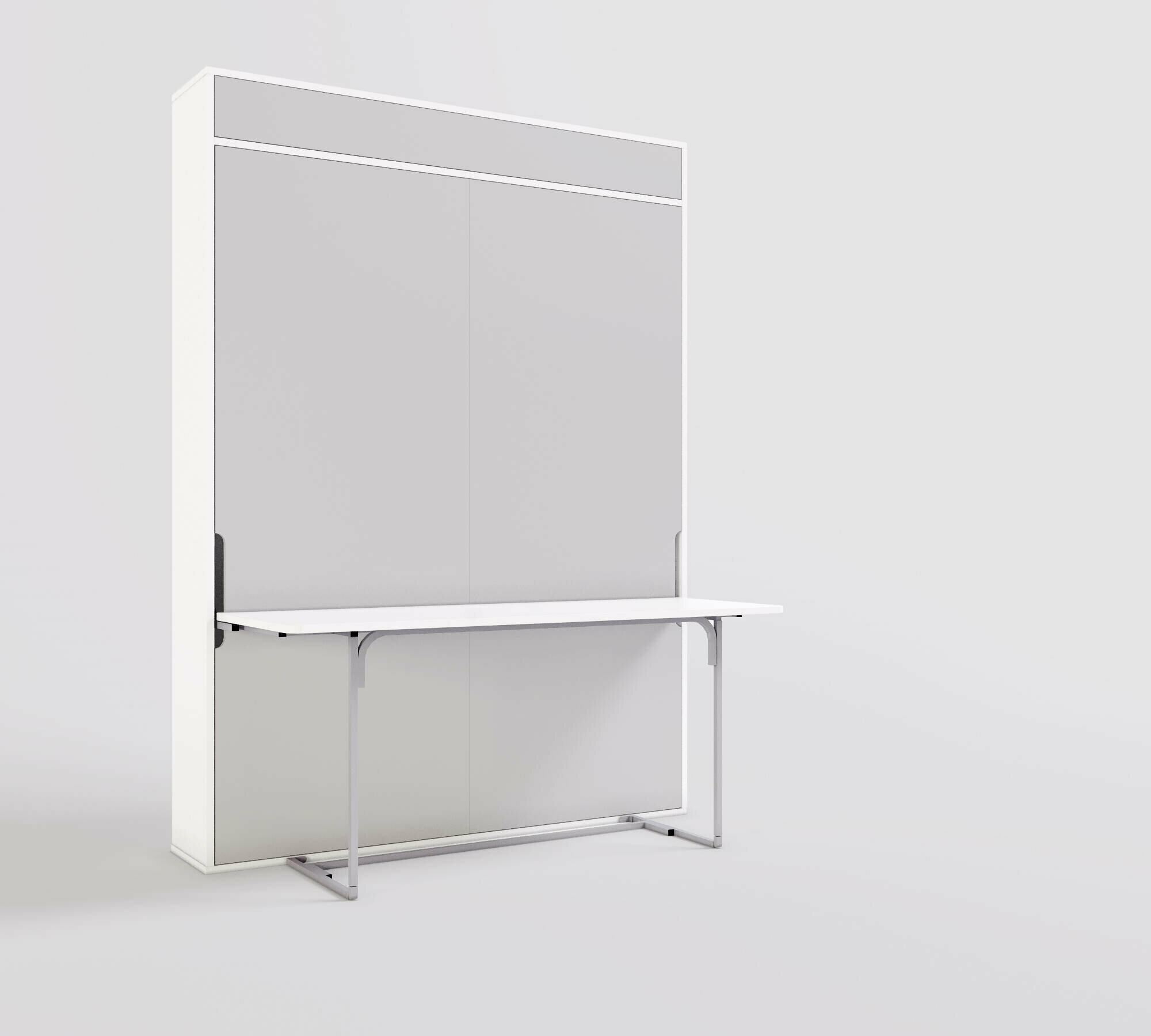 Шкаф кровать-трансформер со столом Летто Таволо 1400 с антресолью Лайт Тренд