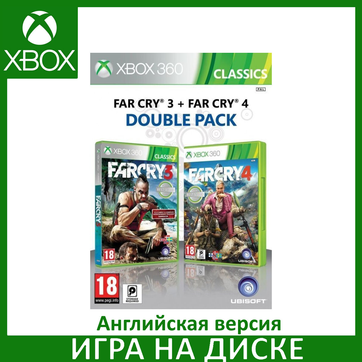 Игра Far Cry 3 + Far Cry 4 Xbox 360 Английский язык Диск