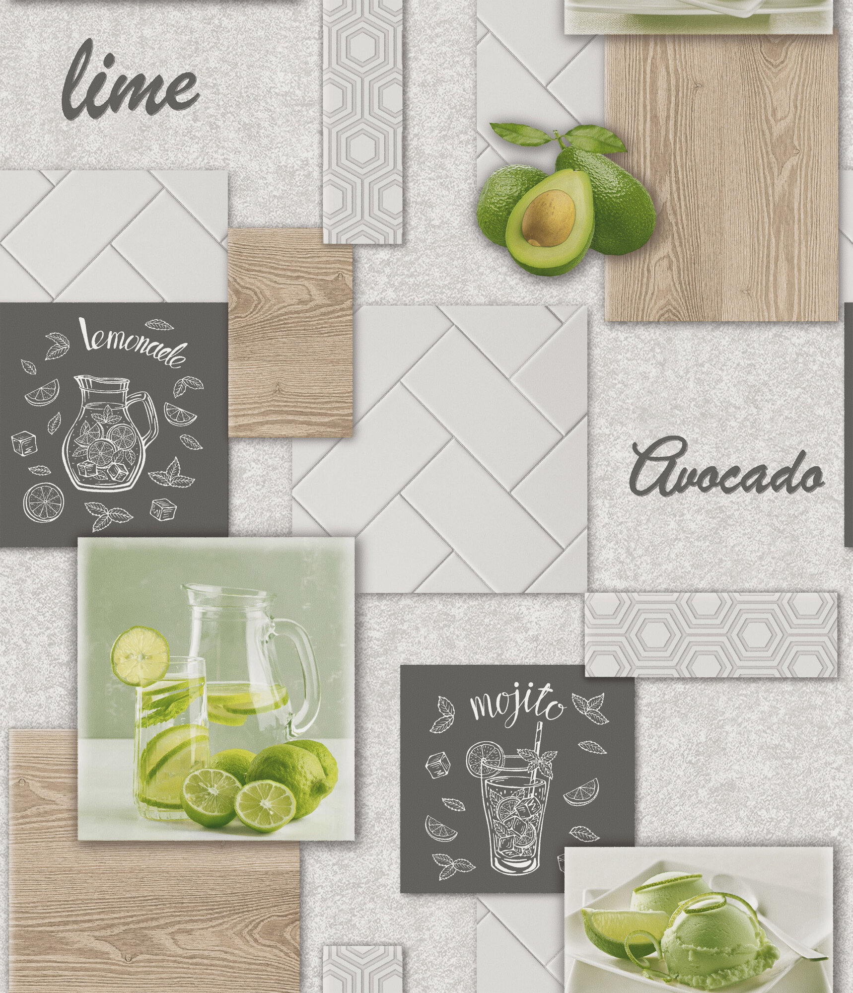 Обои бумажные, моющиеся, полуметровые, 0,53*10м, Авокадо 3