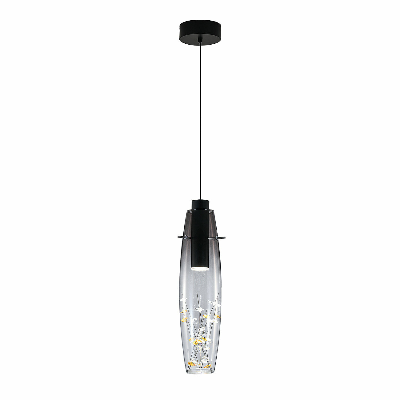 Светильник подвесной Indigo Tesoro V000141L 11063/1P Amber, LED, кол-во ламп:1шт, Черный