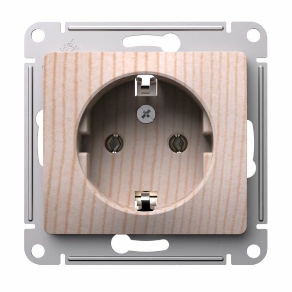 4 шт. Systeme Electric Glossa Сосна, Розетка с заземлением, 16А, механизм, GSL001543
