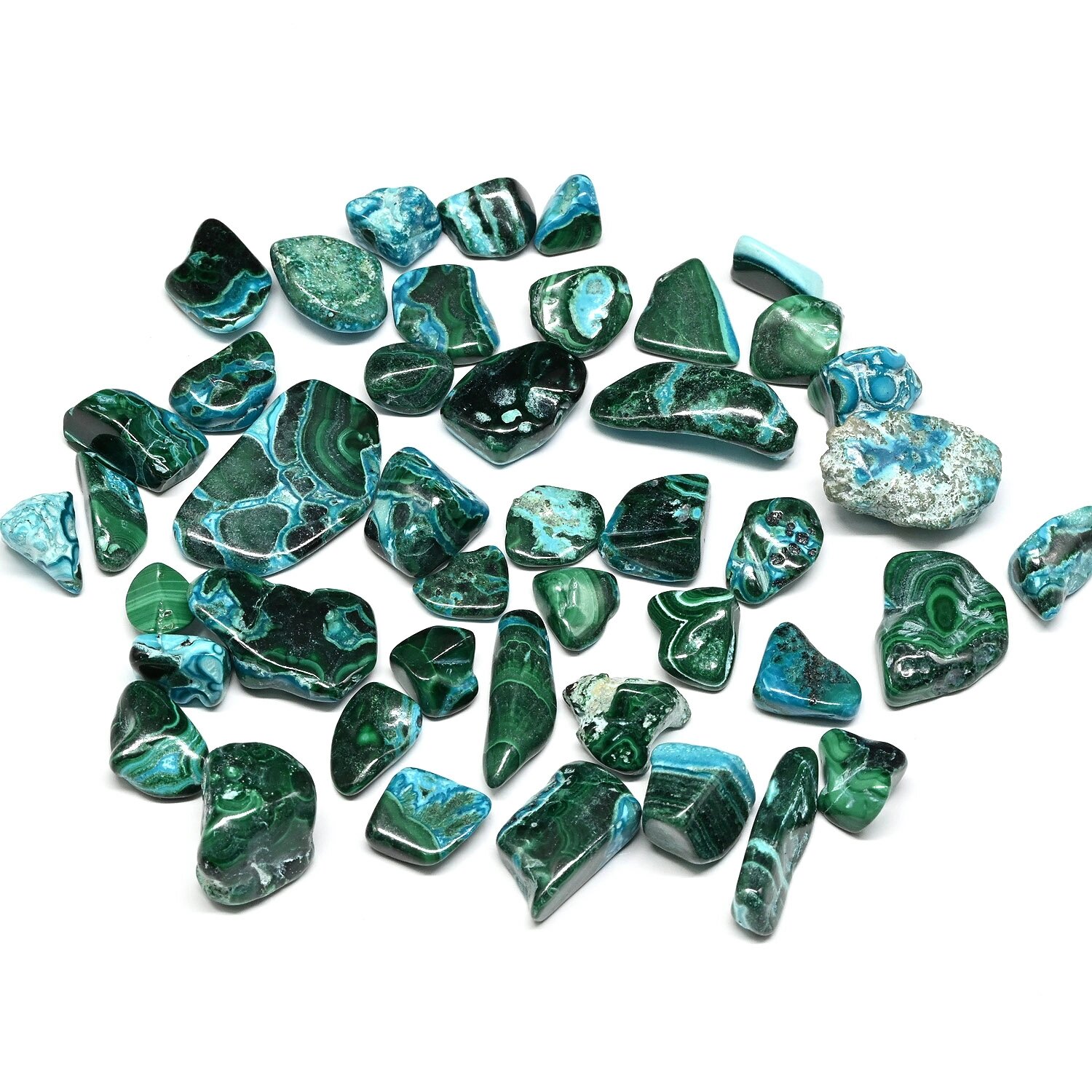 Хризоколла галтовка фракция 5-17мм, упаковка 50г .