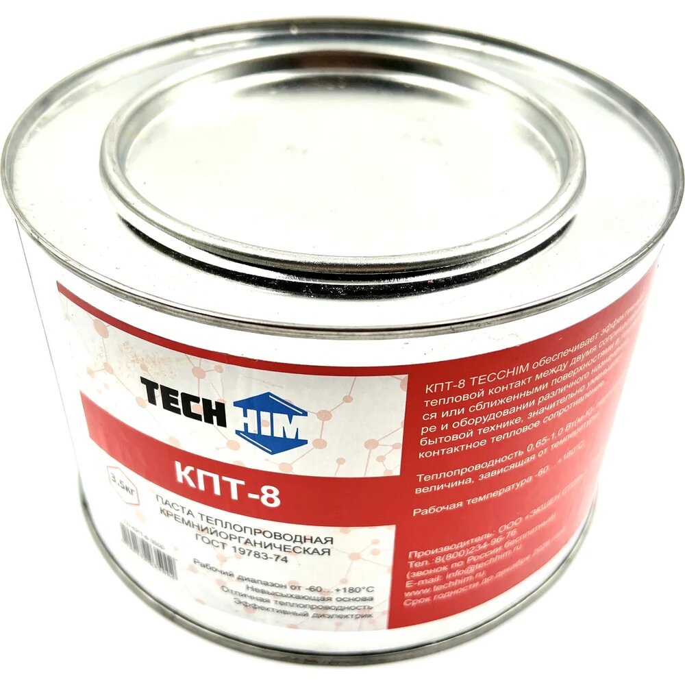 Термопаста кремнийорганическая КПТ-8 3.5 кг TECHHIM TH-KPT-8-3500 для улучшения теплопроводности